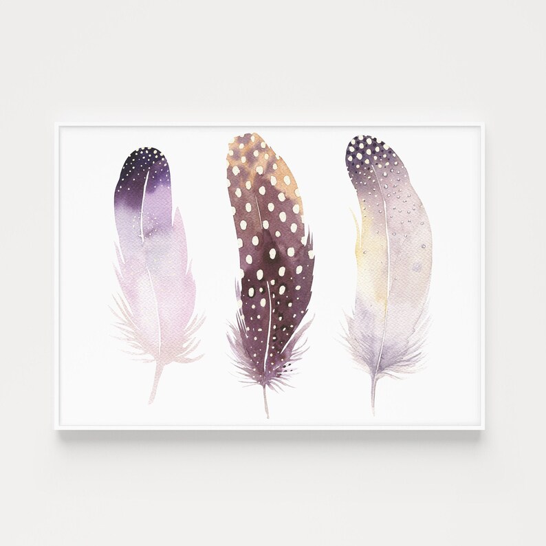 Feather Print Feather Art Wall Art Prints Watercolour - Etsy UK