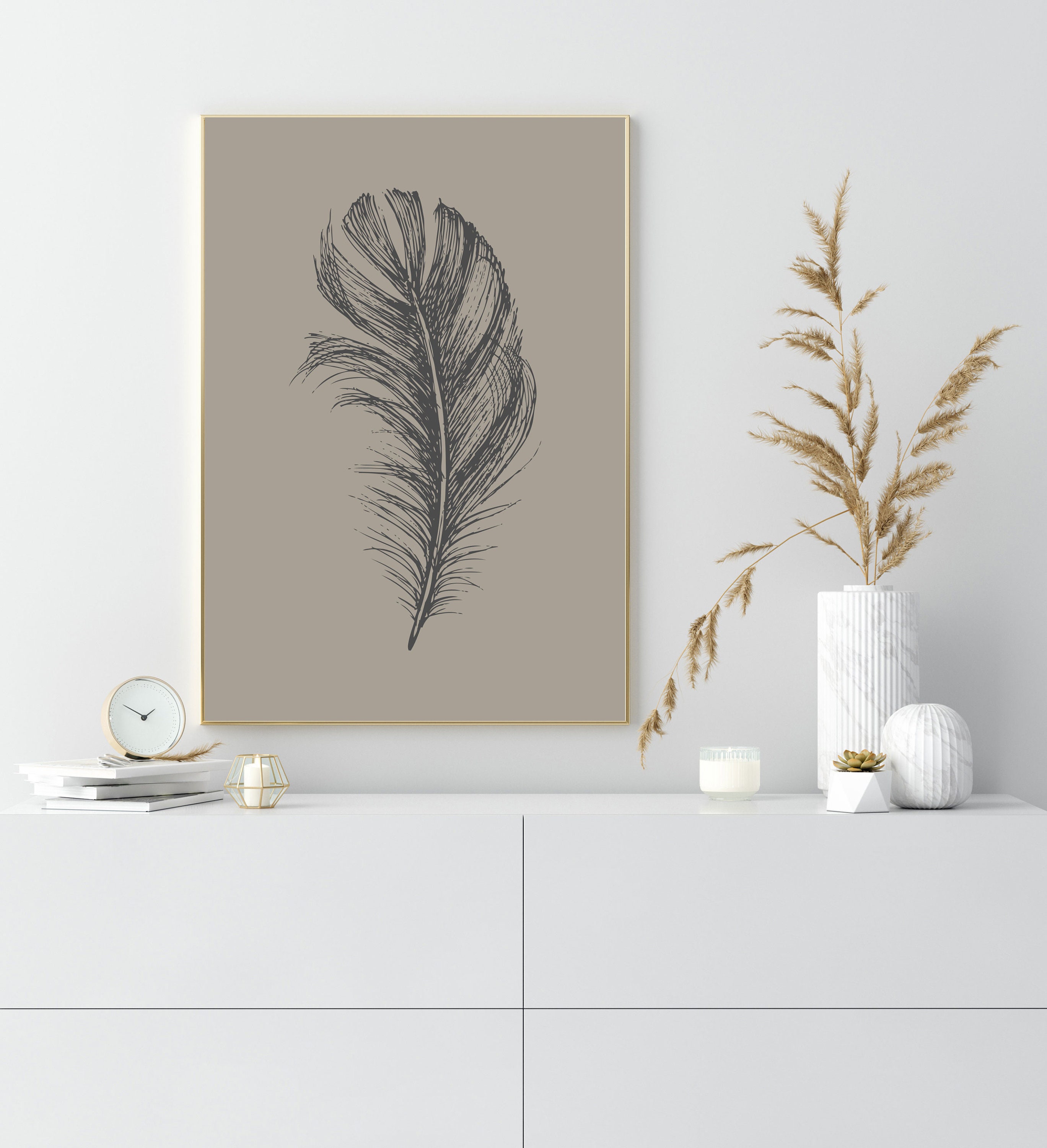 Feather Print Wall Art Feather Wall Art Art Prints Feather | Etsy