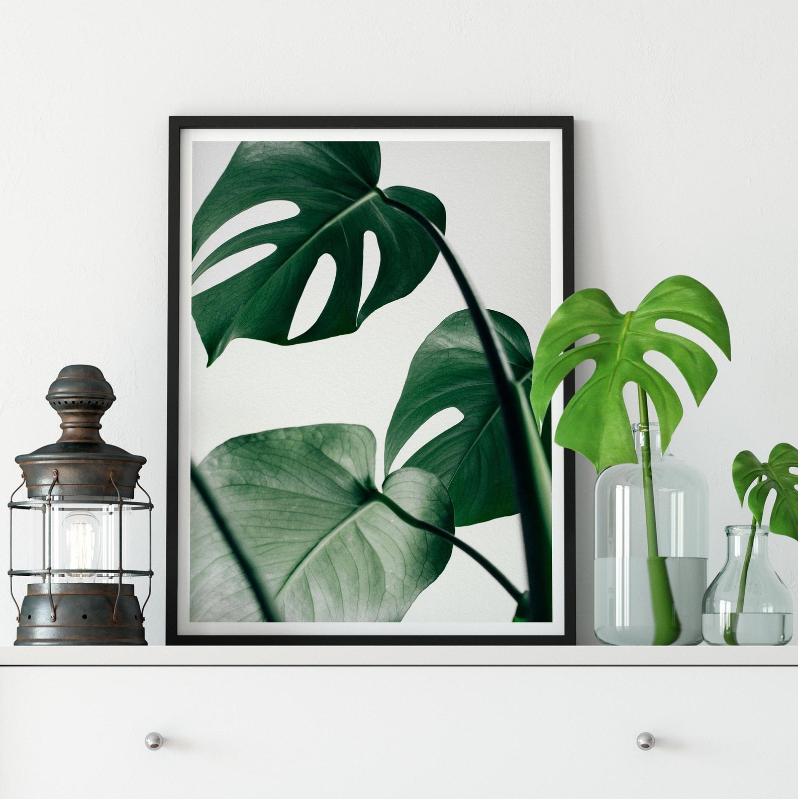 Monstera Print Wall Art Print Scandinavian Print | Etsy