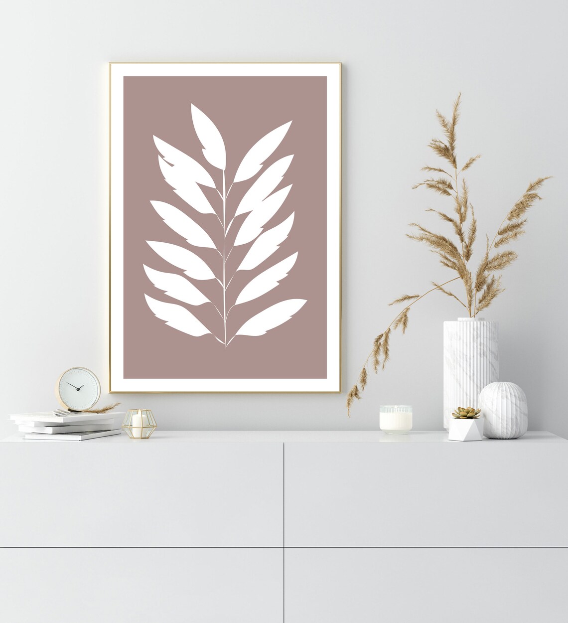 Leaf Wall Art, Prints, Wall Art Print, Scandinavian Print, Minimalist ...