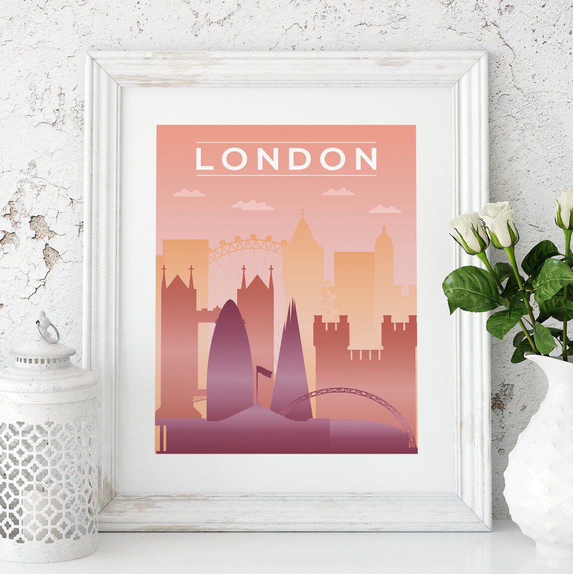 London City Poster Travel Print Wall Art Modern City | Etsy