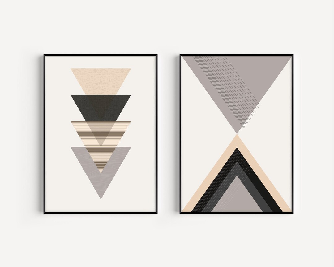 Set of Prints, Art Prints, Grey Prints, Scandinavian Print, Beige ...