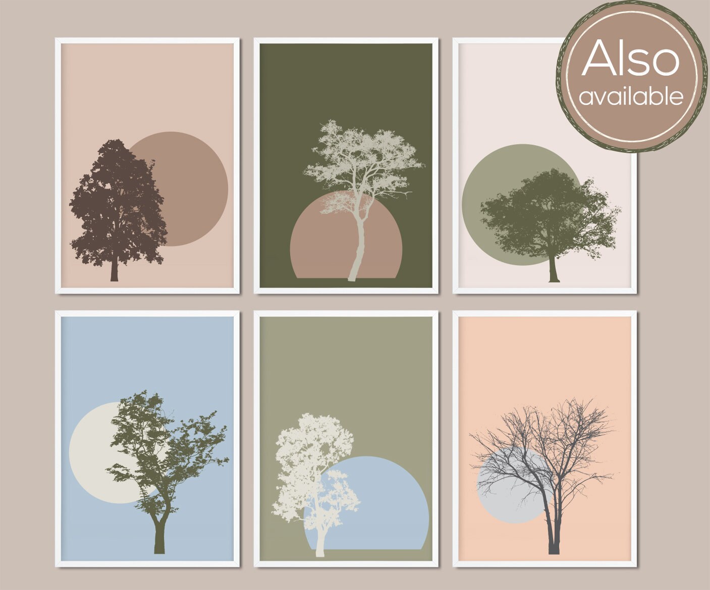 Tree Prints, Tree Wall Art Set, Set of Prints, Tree Wall Art, Wall Art ...