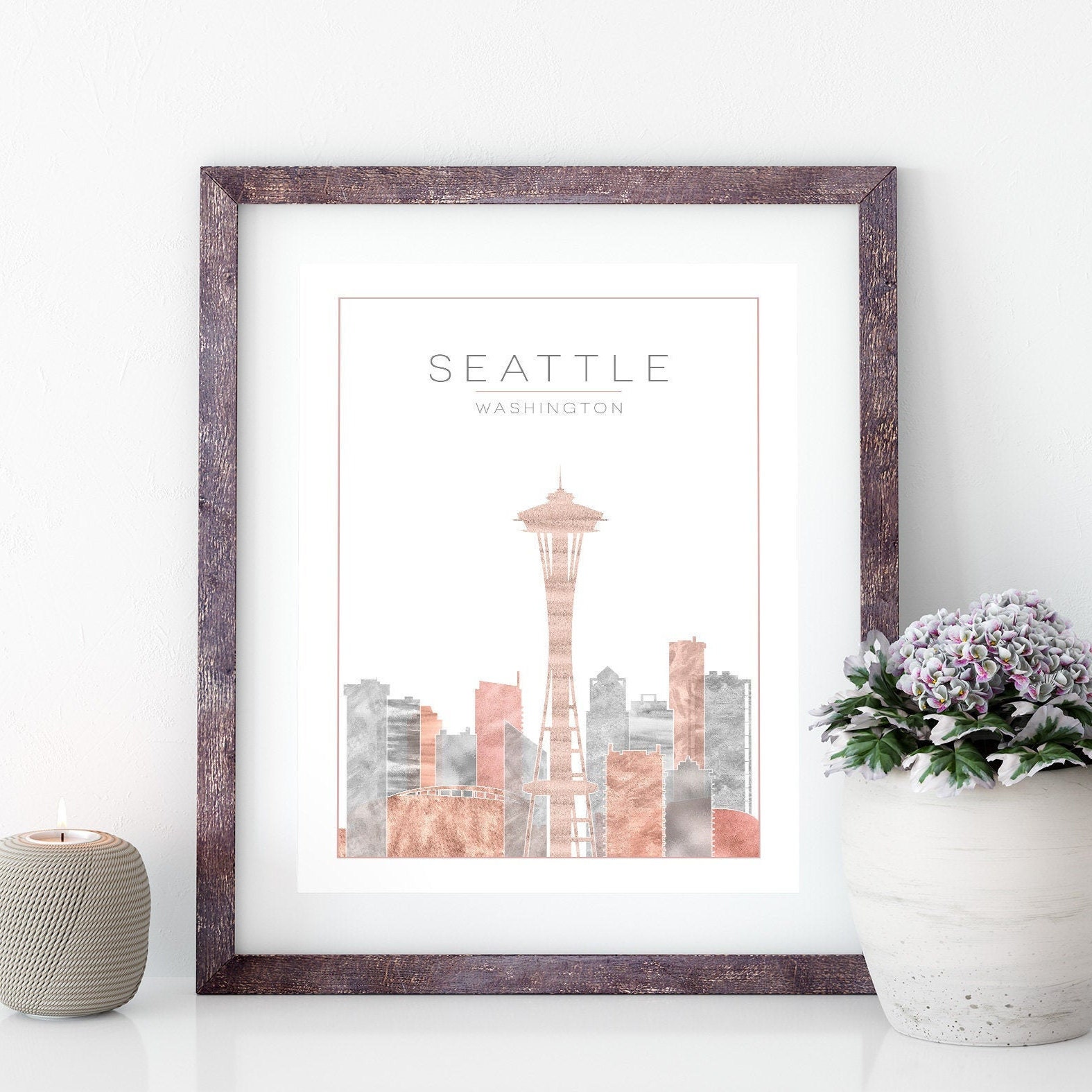 Seattle Print Wall Art Print Seattle Wall Art Washington | Etsy