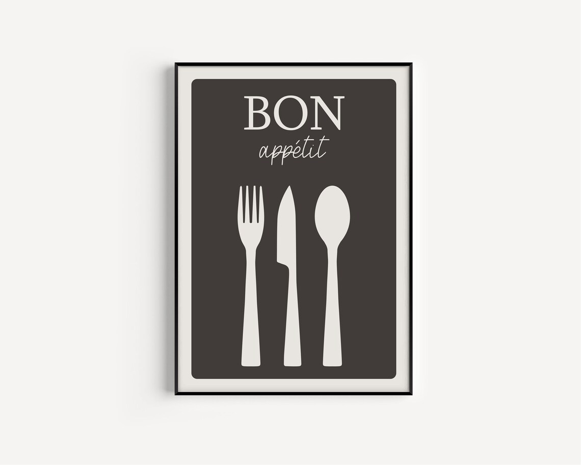 Kitchen Wall Art Bon Appetit Prints Kitchen Print Wall - Etsy