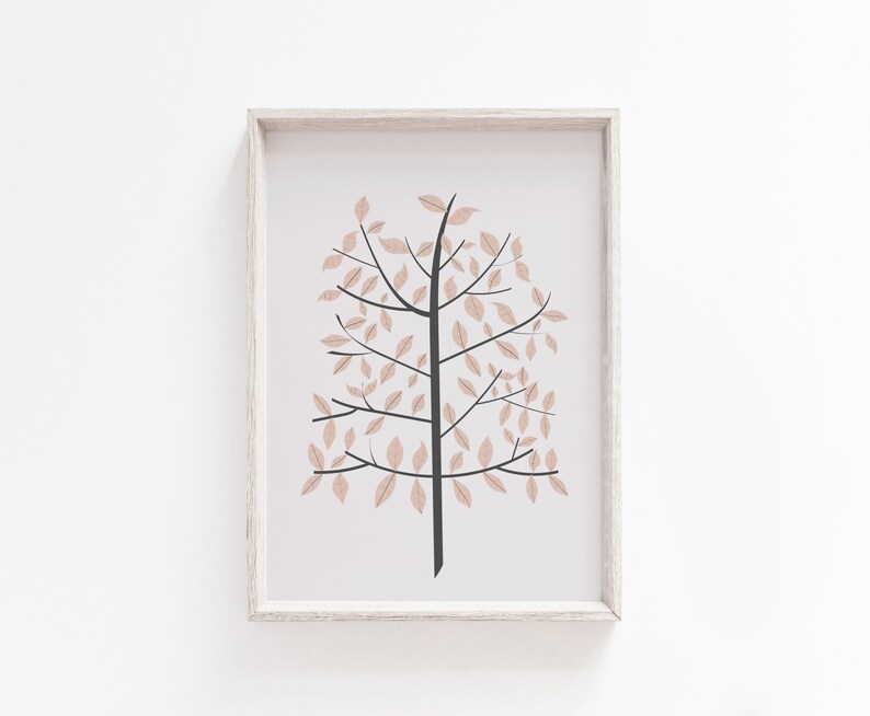 Tree Print Pink Print Wall Art Print Pink Wall Art Tree | Etsy