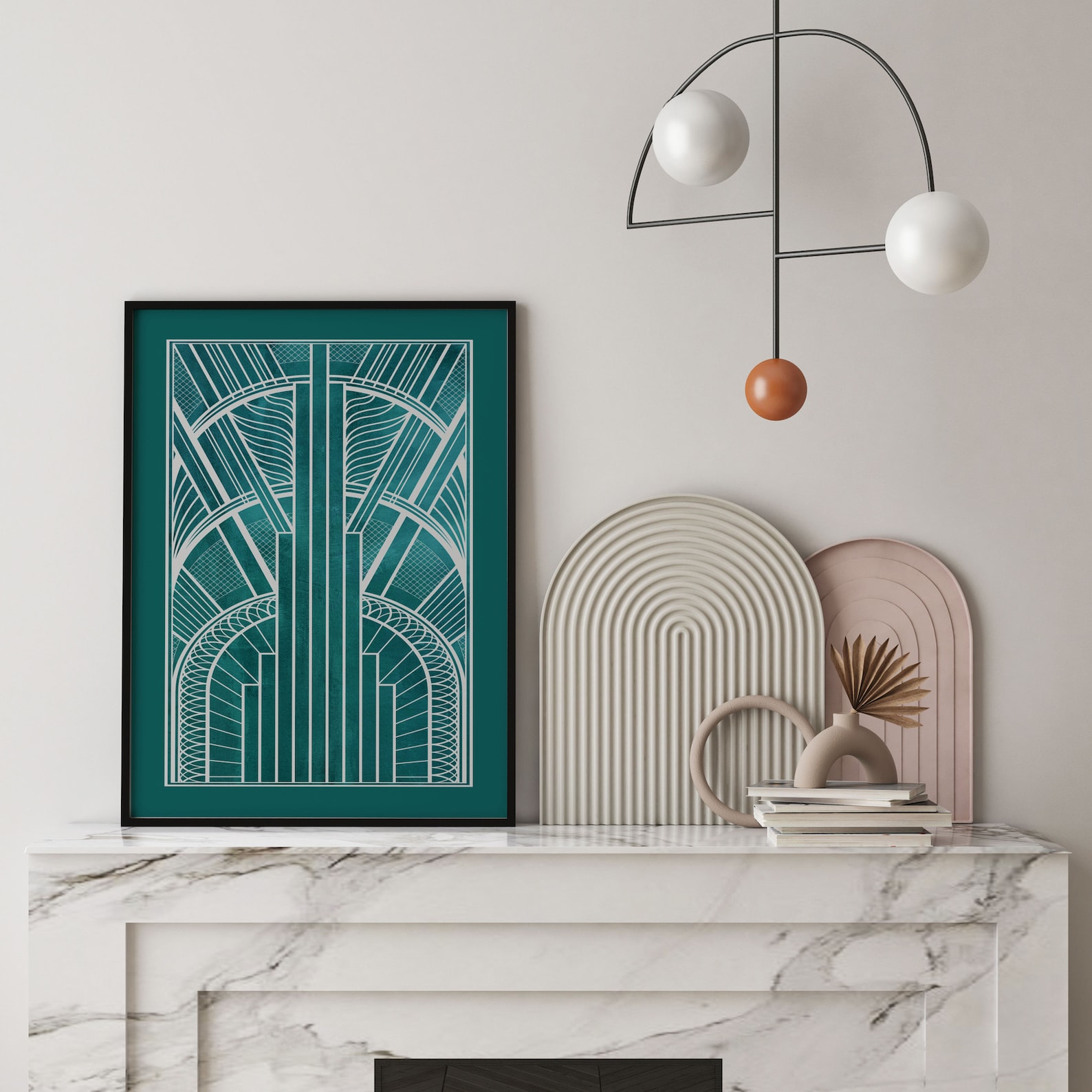 Art Deco Print, Teal Print, Teal Art Deco, Wall Art Print, Art Deco ...