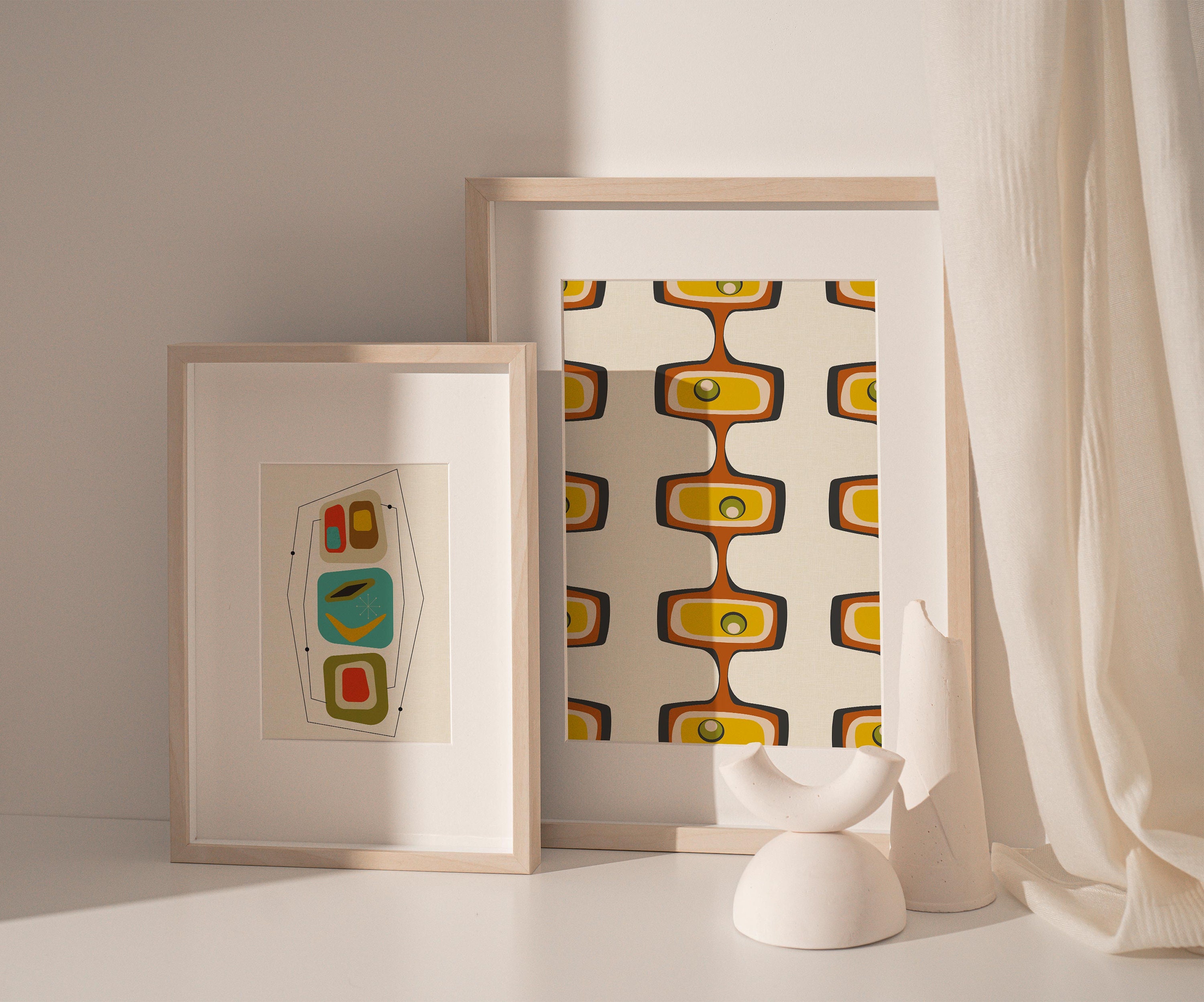 Wall Art Retro Print Mid Century Modern Prints Retro Wall - Etsy UK