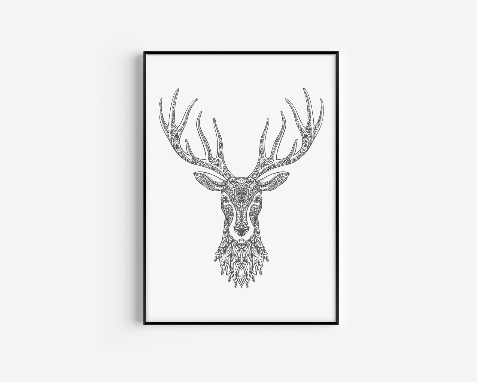Stag Print, Stag Art, Scandinavian Print, Wall Art Prints, Minimalist ...