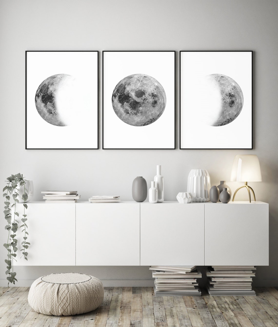 Set of Prints Moon Prints Moon Phase Print Art Print Wall - Etsy