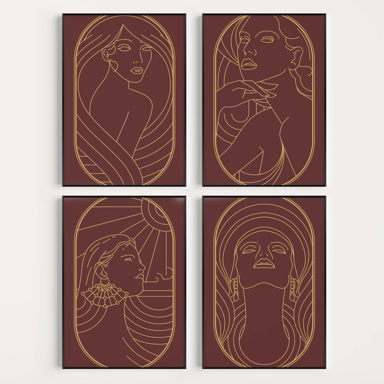 Art Deco Poster Red Gold Print Art Deco Print Red Art - Etsy UK