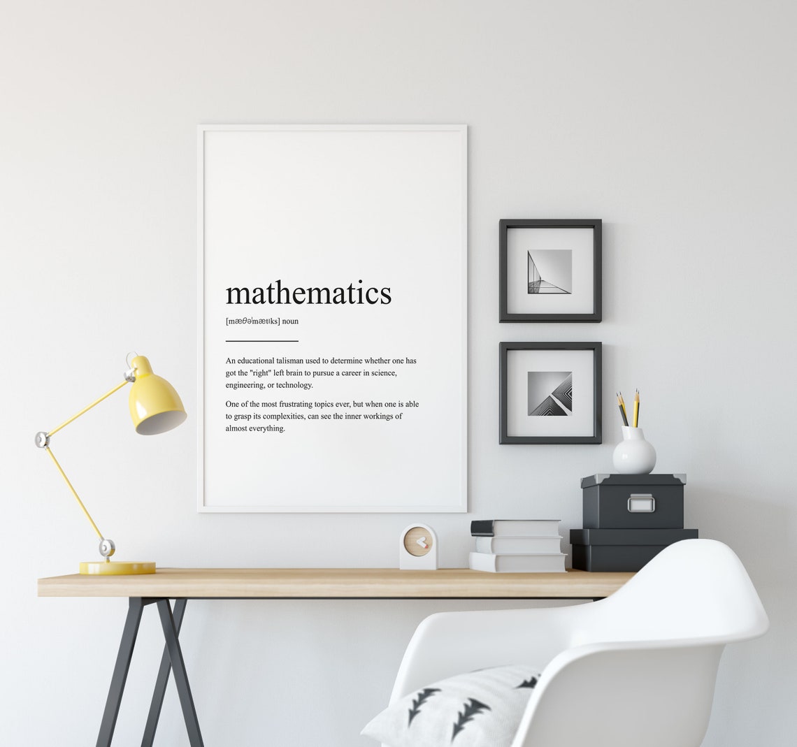 Mathematics Definition Print Wall Art Print Quote Print | Etsy