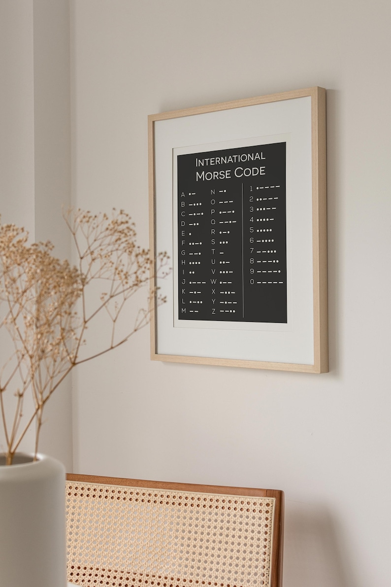 Morse Code Print Morse Code Poster Wall Art Print Wall Art - Etsy