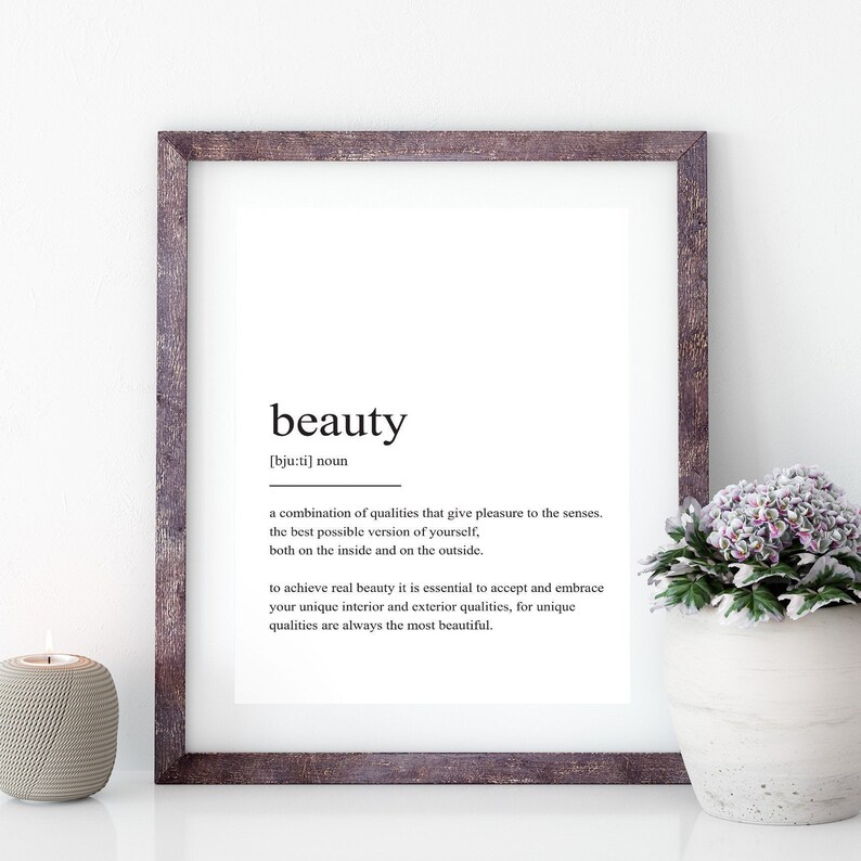 Beauty Definition Print Quote Print Definition Print | Etsy