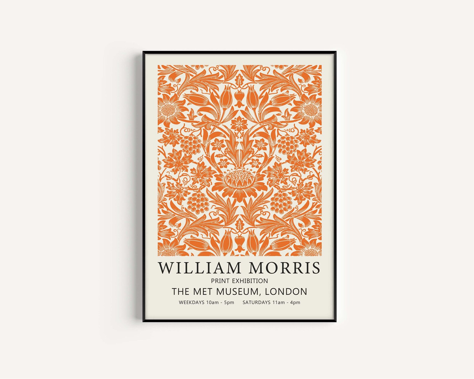 Orange Print, William Morris Poster, Floral Pattern Print, Wall Art ...