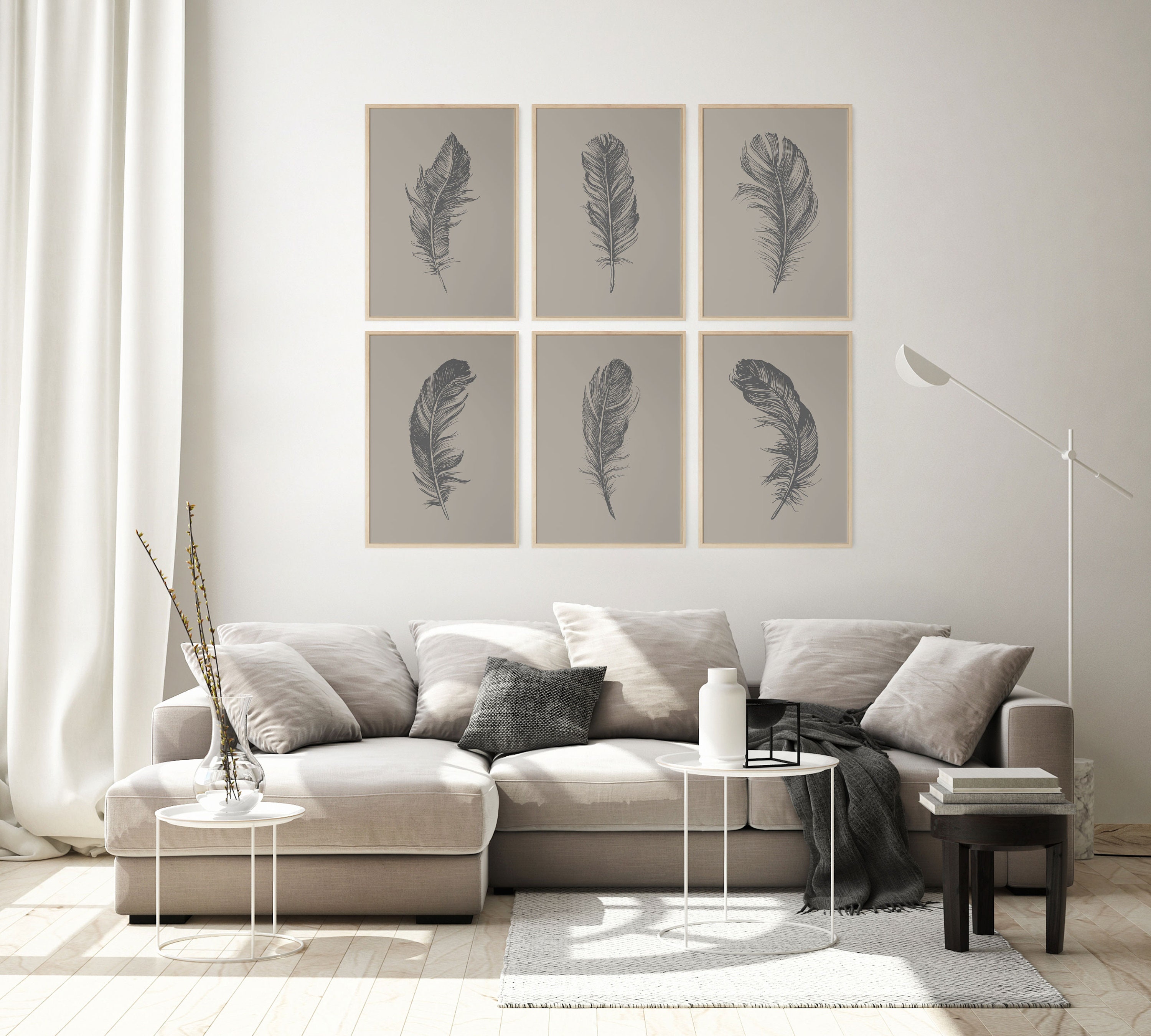 Feather Print Wall Art Feather Wall Art Art Prints Feather | Etsy