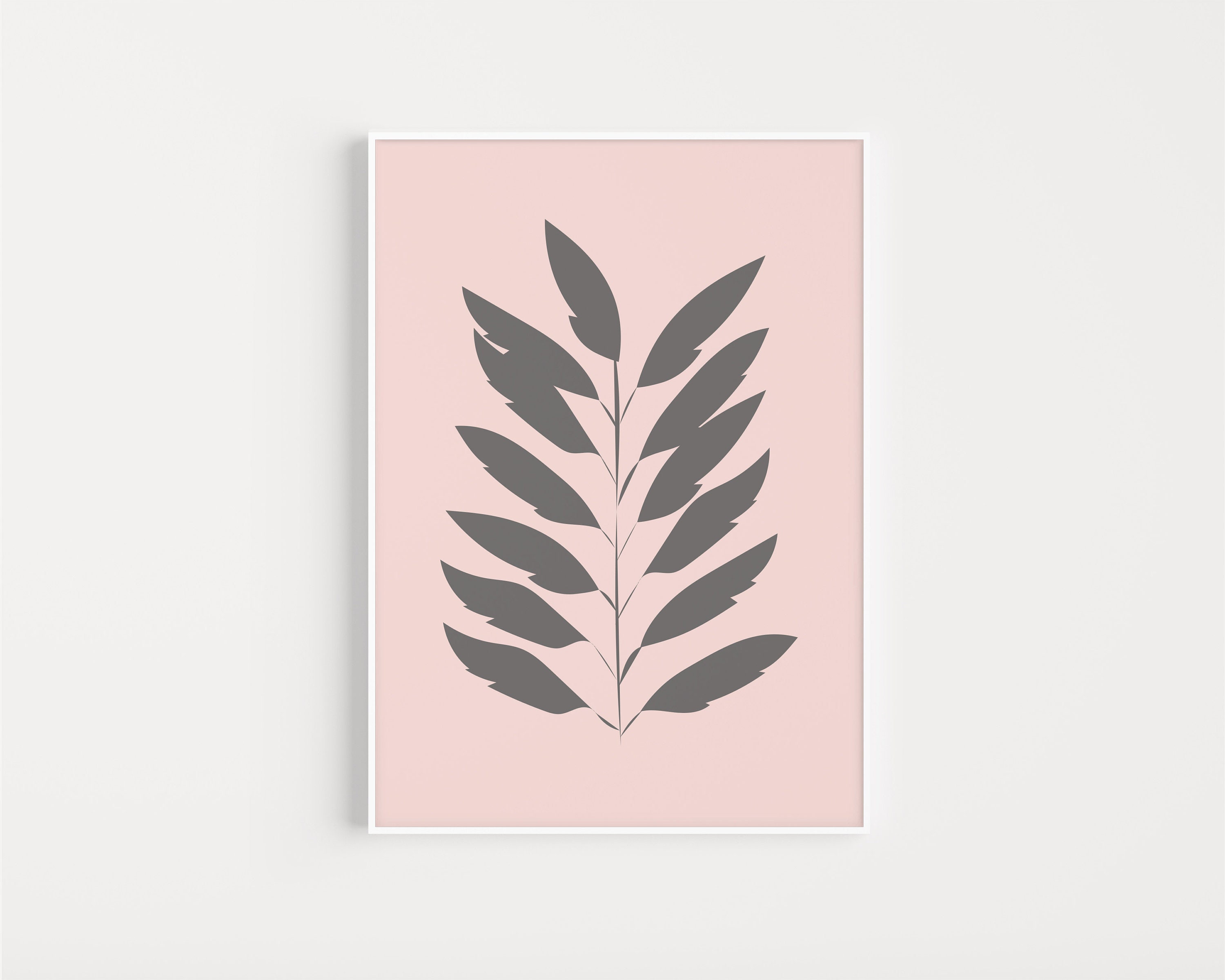 Wall Art Print Pink Print Scandinavian Print Leaf Print - Etsy UK