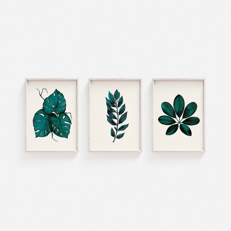 Set of Prints Botanical Print Set Green Prints Set of Green | Etsy