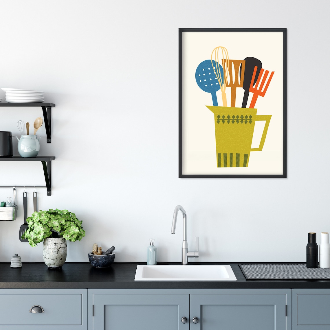 Kitchen Print Set Mid Century Modern Set of Prints Prints - Etsy Australia