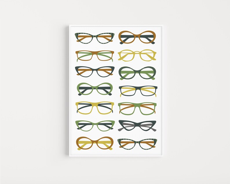 Wall Art Print, Glasses Print, Wall Art, Glasses Wall Art, Fine Art ...
