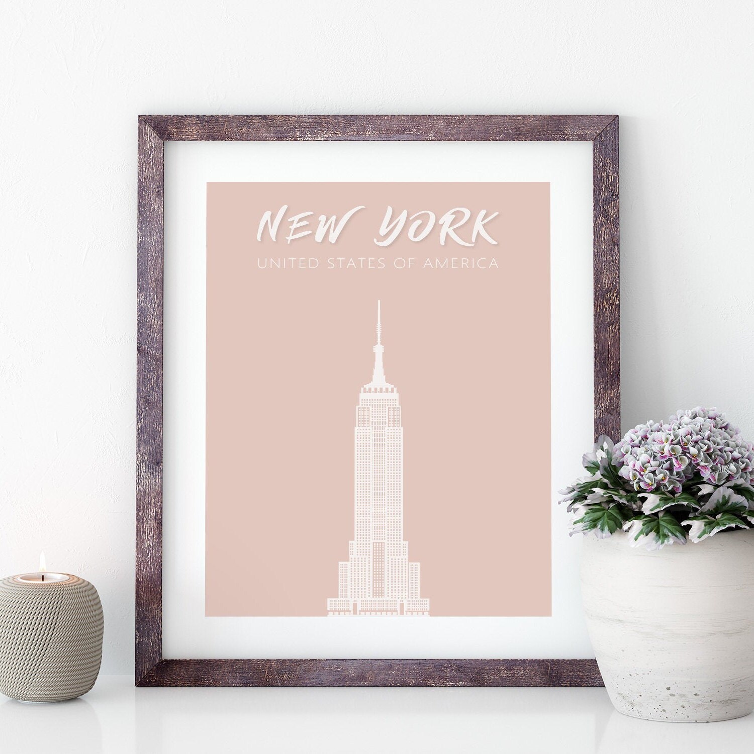 New York Wall Art New York Print Travel Print Pink Wall | Etsy