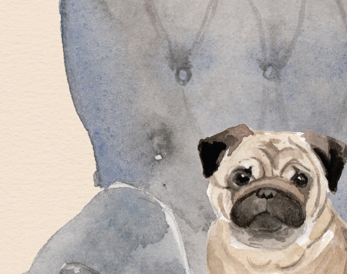 Pug Art Print Pug Dog Prints Pug Gift Dog Wall Art - Etsy