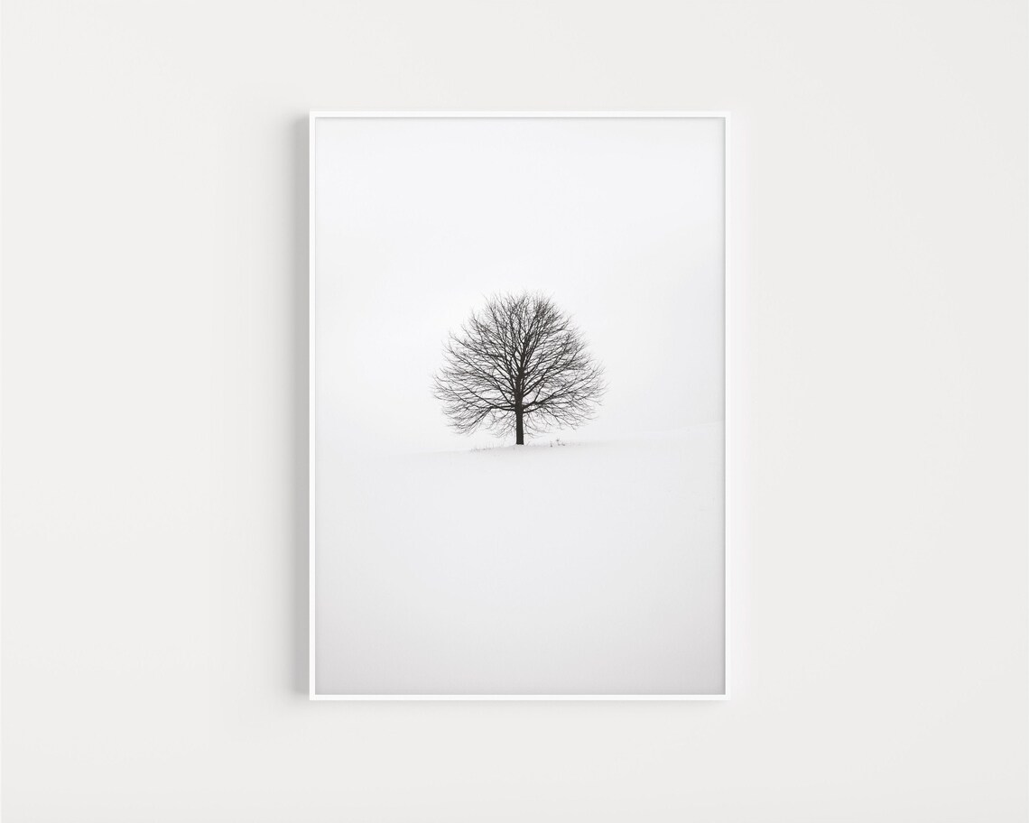 Tree Print Black and White Prints Wall Art Print Tree | Etsy