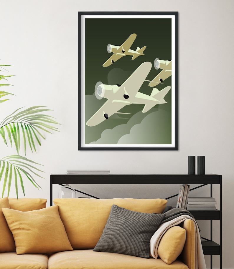 Wall Art Retro Print Retro Plane Print Poster Aircraft - Etsy