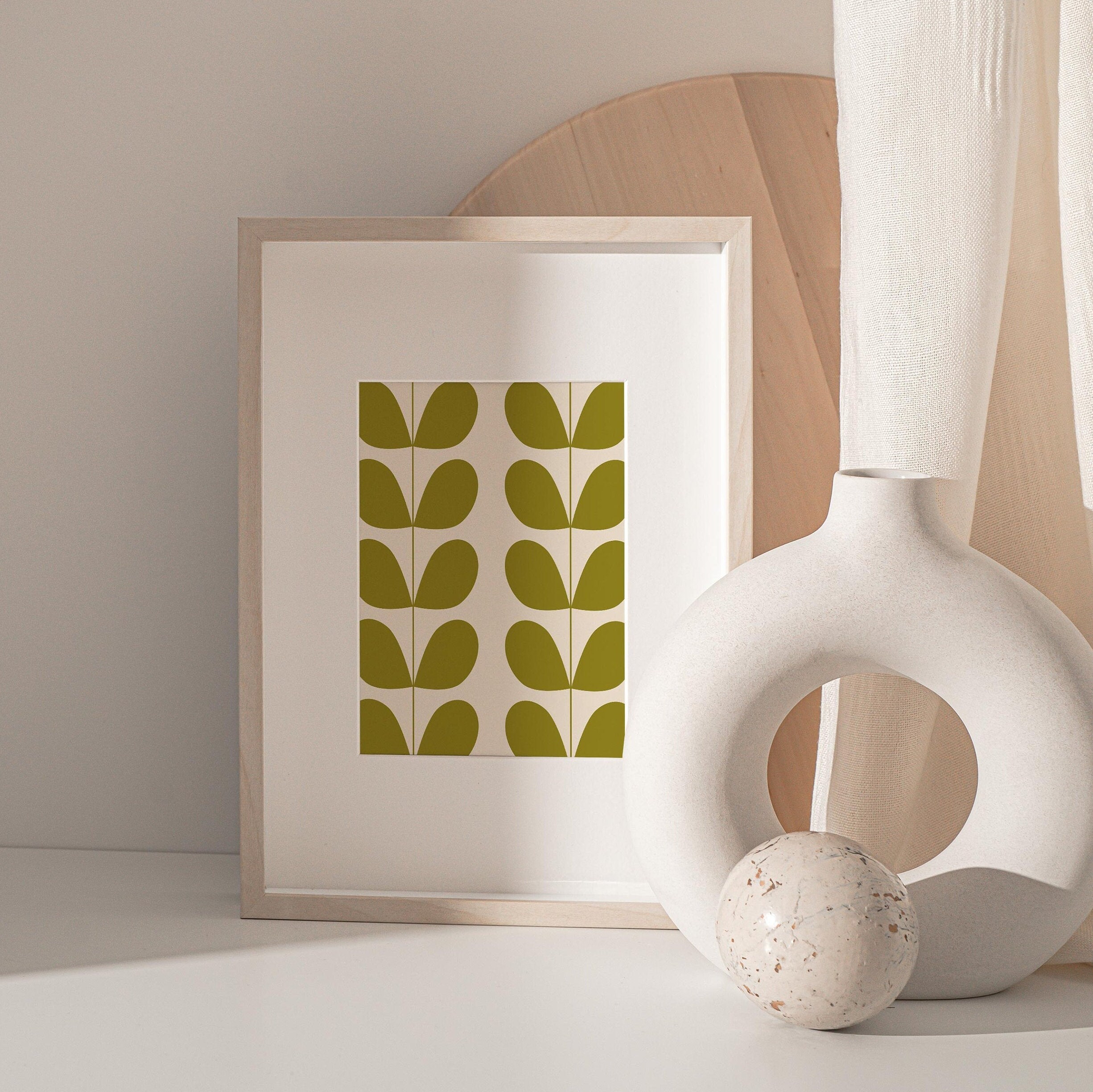 Mid Century Print Green Print Retro Print Mid Century Mid - Etsy UK