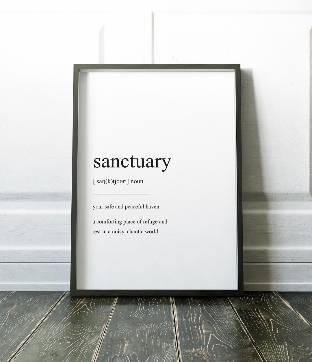Sanctuary Definition Print, Quote Print, Wall Art Prints, Wall Art ...