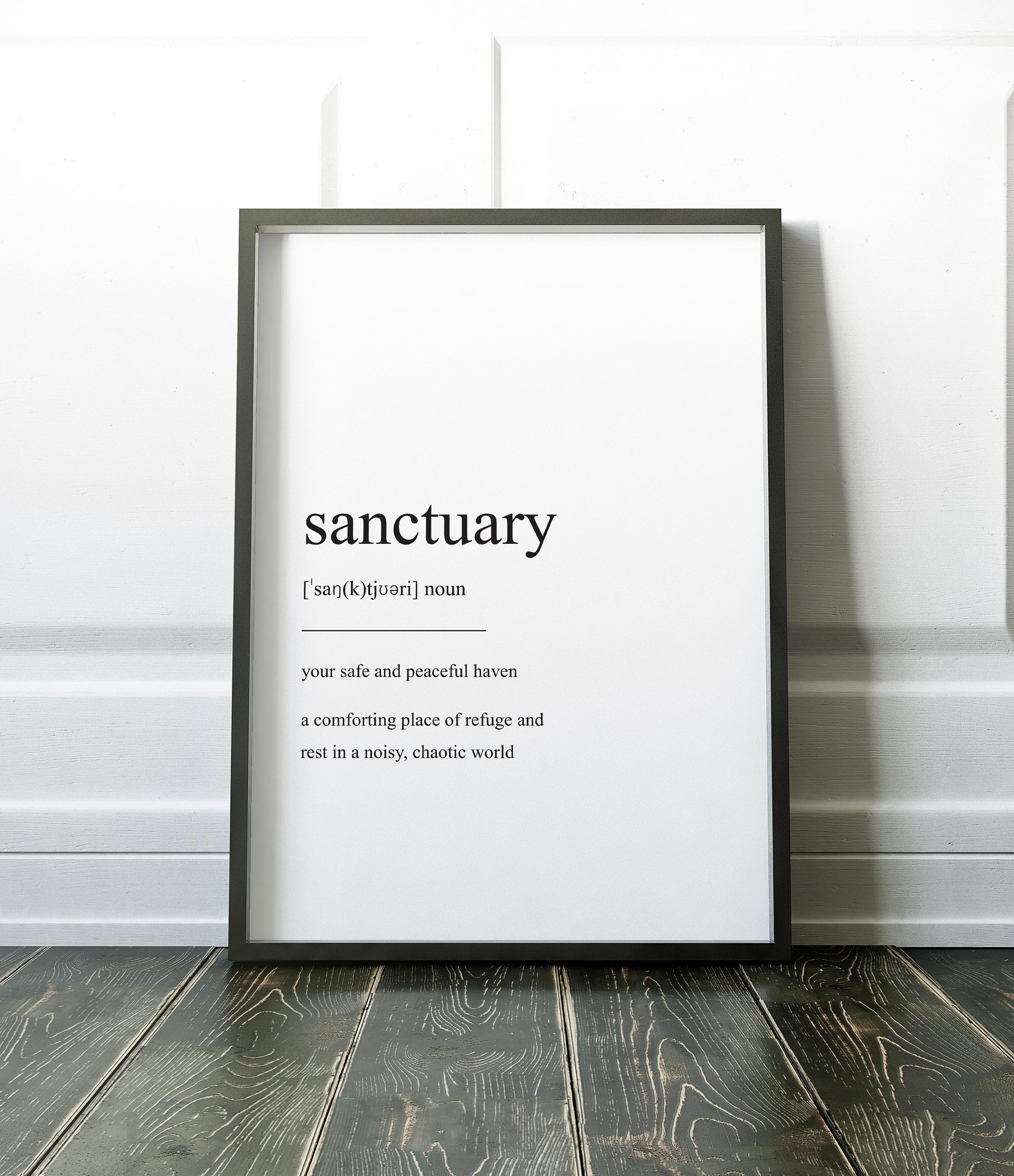 Sanctuary Definition Print Quote Print Wall Art Prints Wall | Etsy