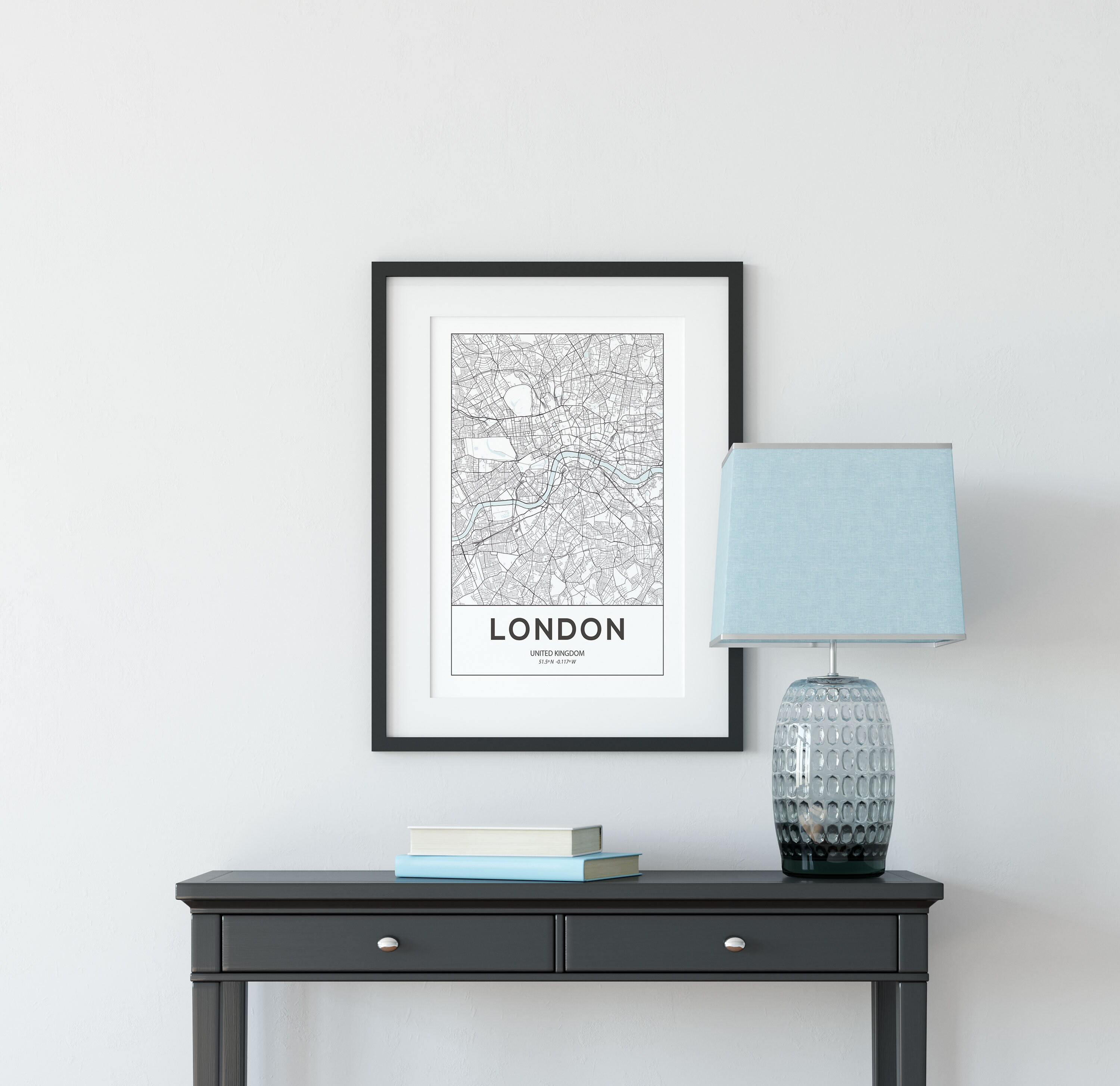 London Map Print, Wall Art, London Print, London Map Poster, London ...