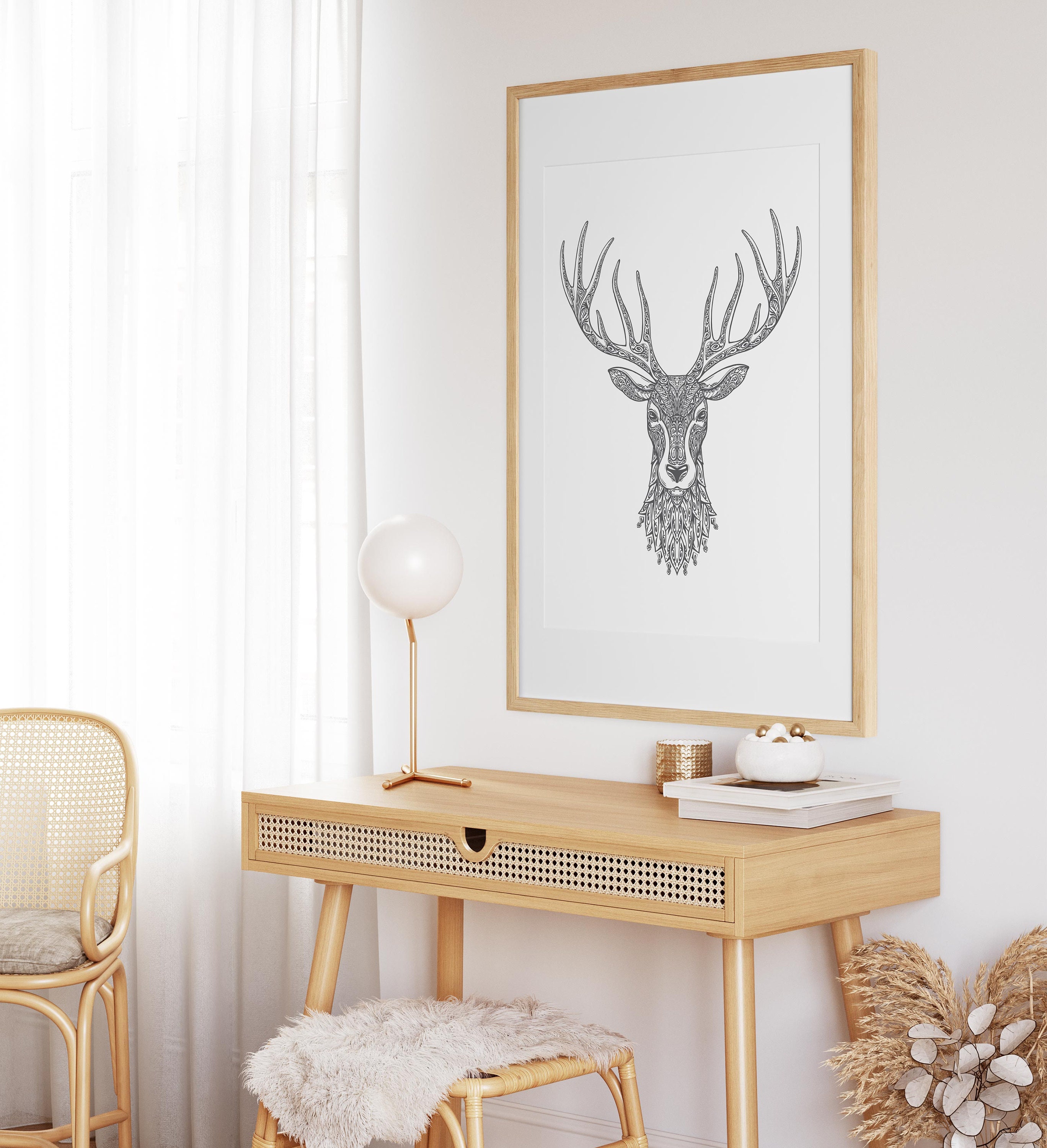 Stag Print Stag Art Scandinavian Print Wall Art Prints - Etsy UK