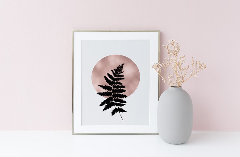 Wall Art Pink Print Leaf Print Pink Wall Art Botanical | Etsy