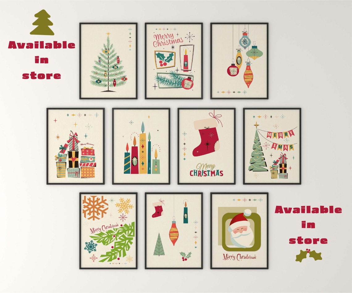 Mid Century Modern Christmas Print Mid Century Christmas - Etsy