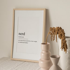 Nerd Definition Print, Wall Art Print, Quote Print, Definition Print ...