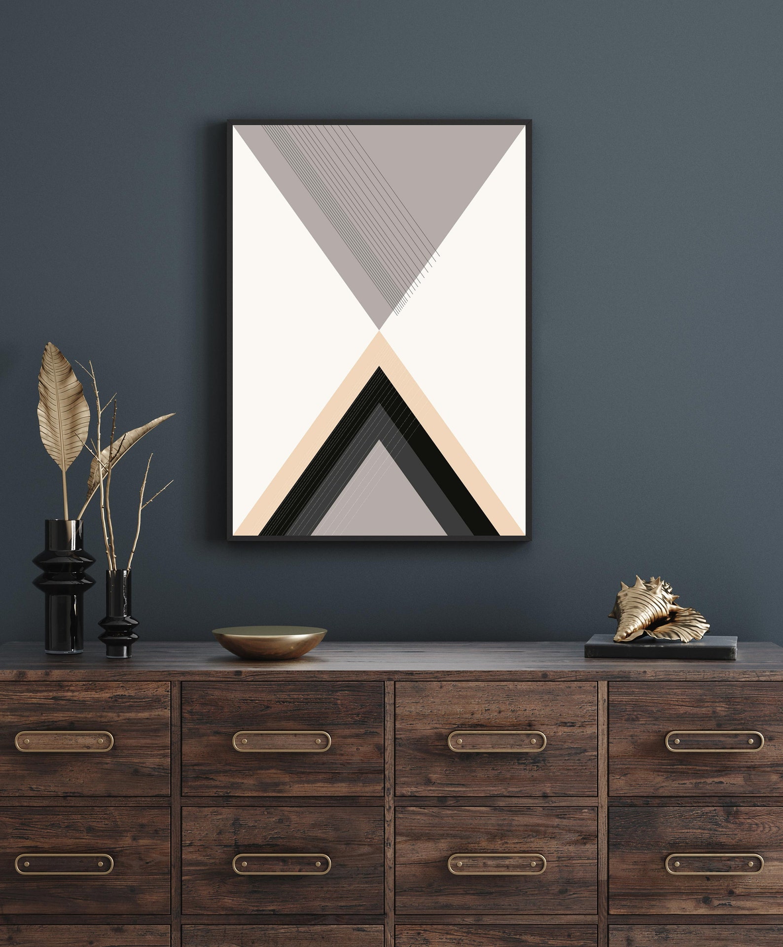 Wall Art, Prints, Geometric Wall Art, Geometric Print, Triangle Print ...