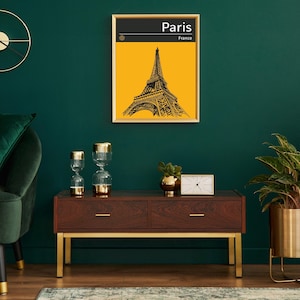 Paris Poster, Travel Print, Wall Art, Modern City Poster, Modern Travel ...