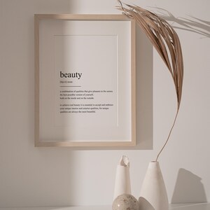 Beauty Definition Print, Quote Print, Definition Print, Beauty, Wall ...