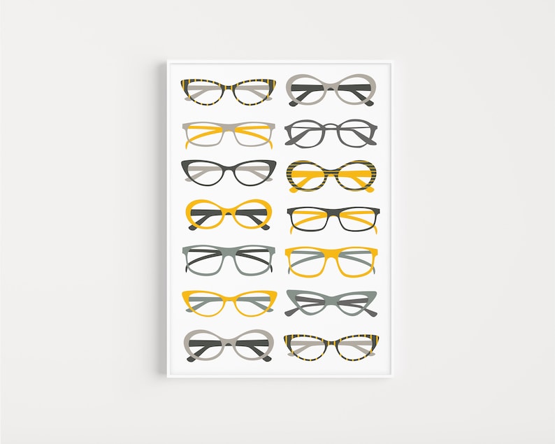 Glasses Print Wall Art Print Glasses Art Minimalist Print - Etsy