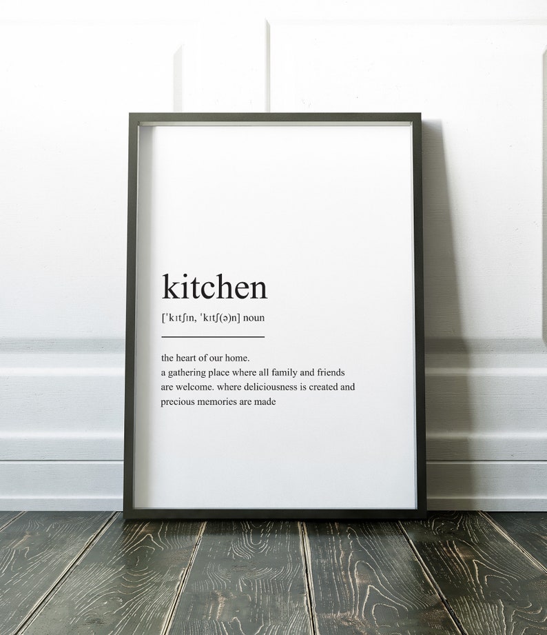 Kitchen Print Kitchen Definition Print Wall Art Print Quote - Etsy