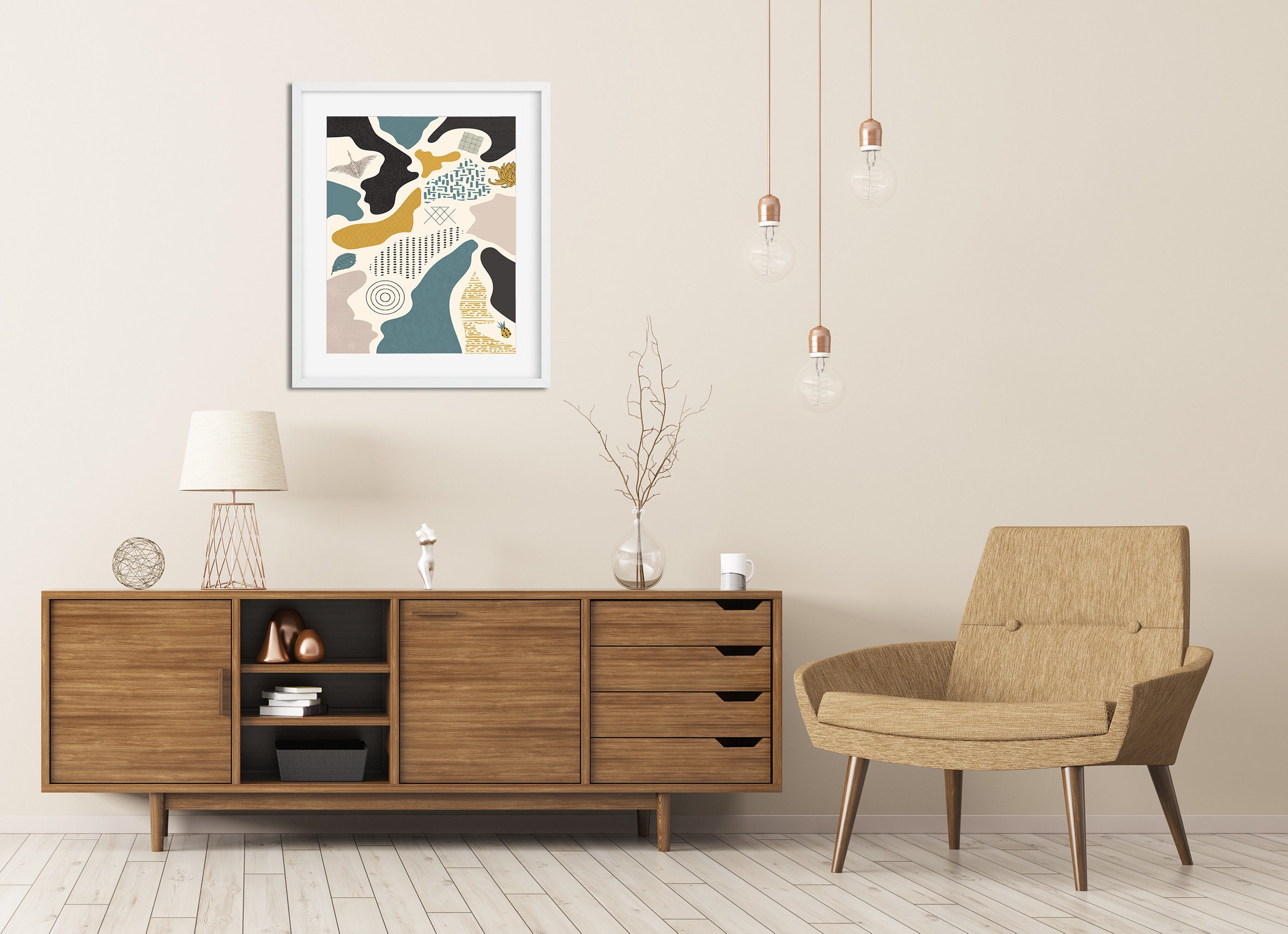 Wall Art Retro Wall Art Art Print Wall Art Print Abstract | Etsy