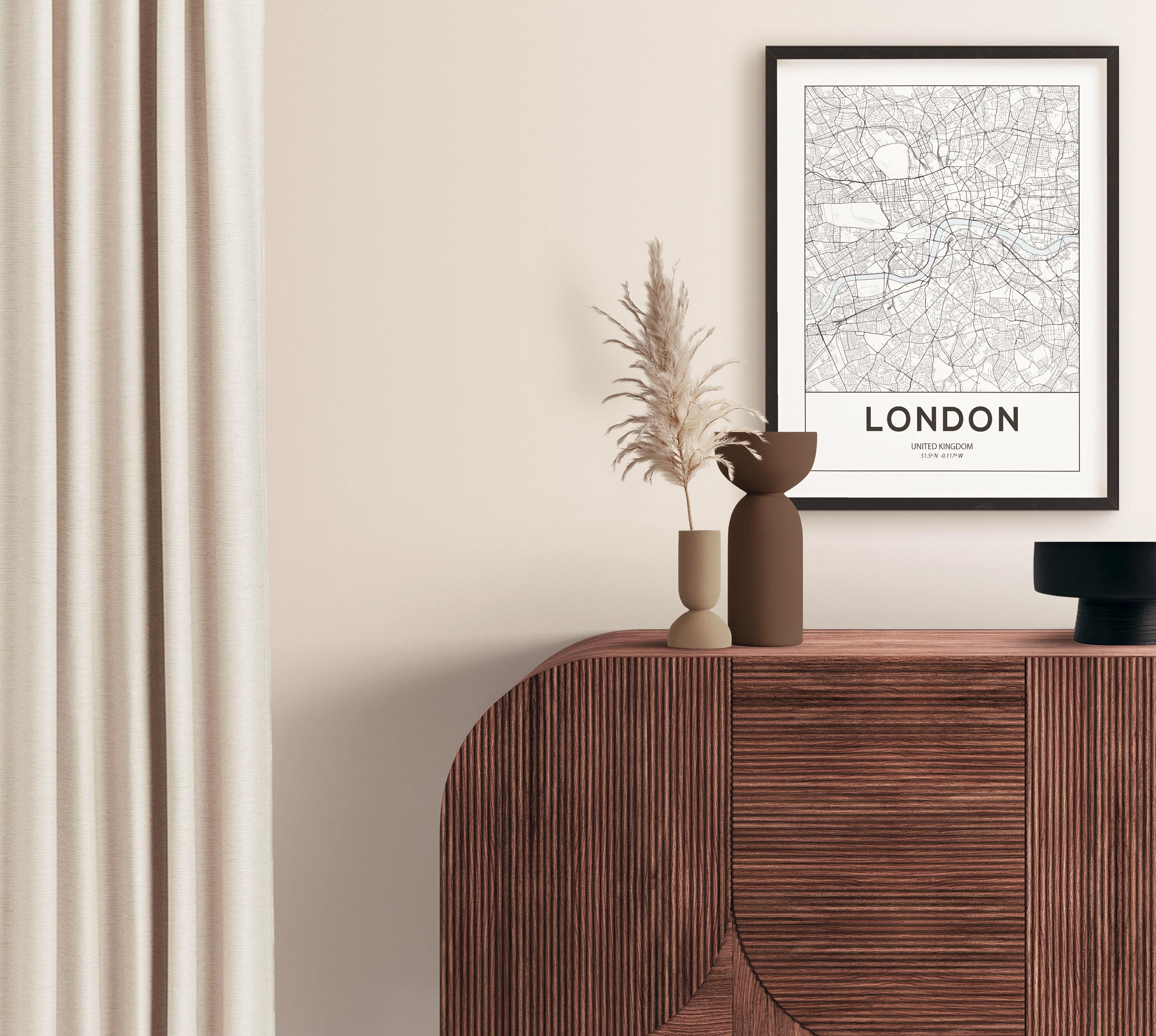 London Map Print, Wall Art, London Print, London Map Poster, London ...