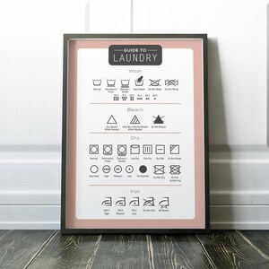 Laundry Print, Laundry Room Print, Laundry Guide, Laundry Instructions ...