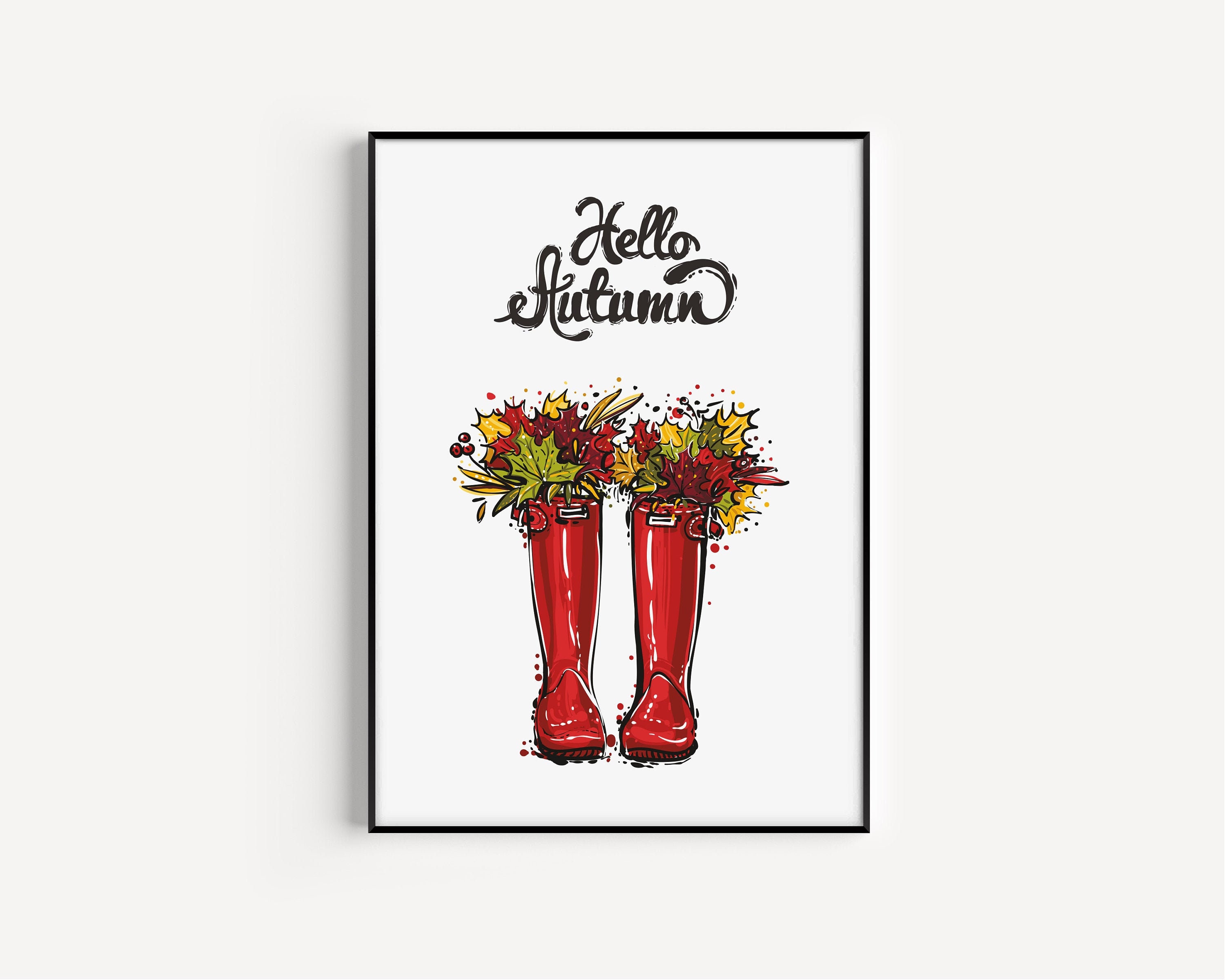 Wellies Print Wellies Art Autumn Prints Autumn Art - Etsy