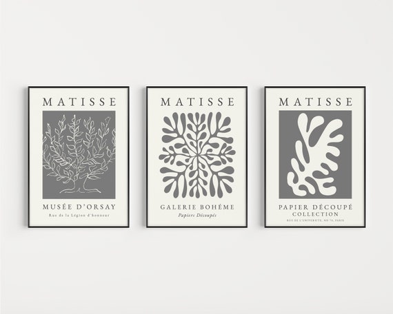 Matisse Print Set Grey Print Wall Art Print Matisse Set of - Etsy UK