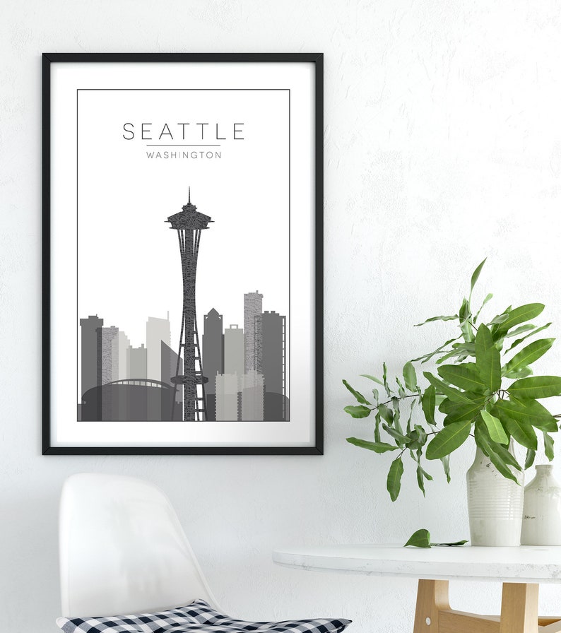 Seattle Print Wall Art Print Seattle Poster Seattle Wall - Etsy UK