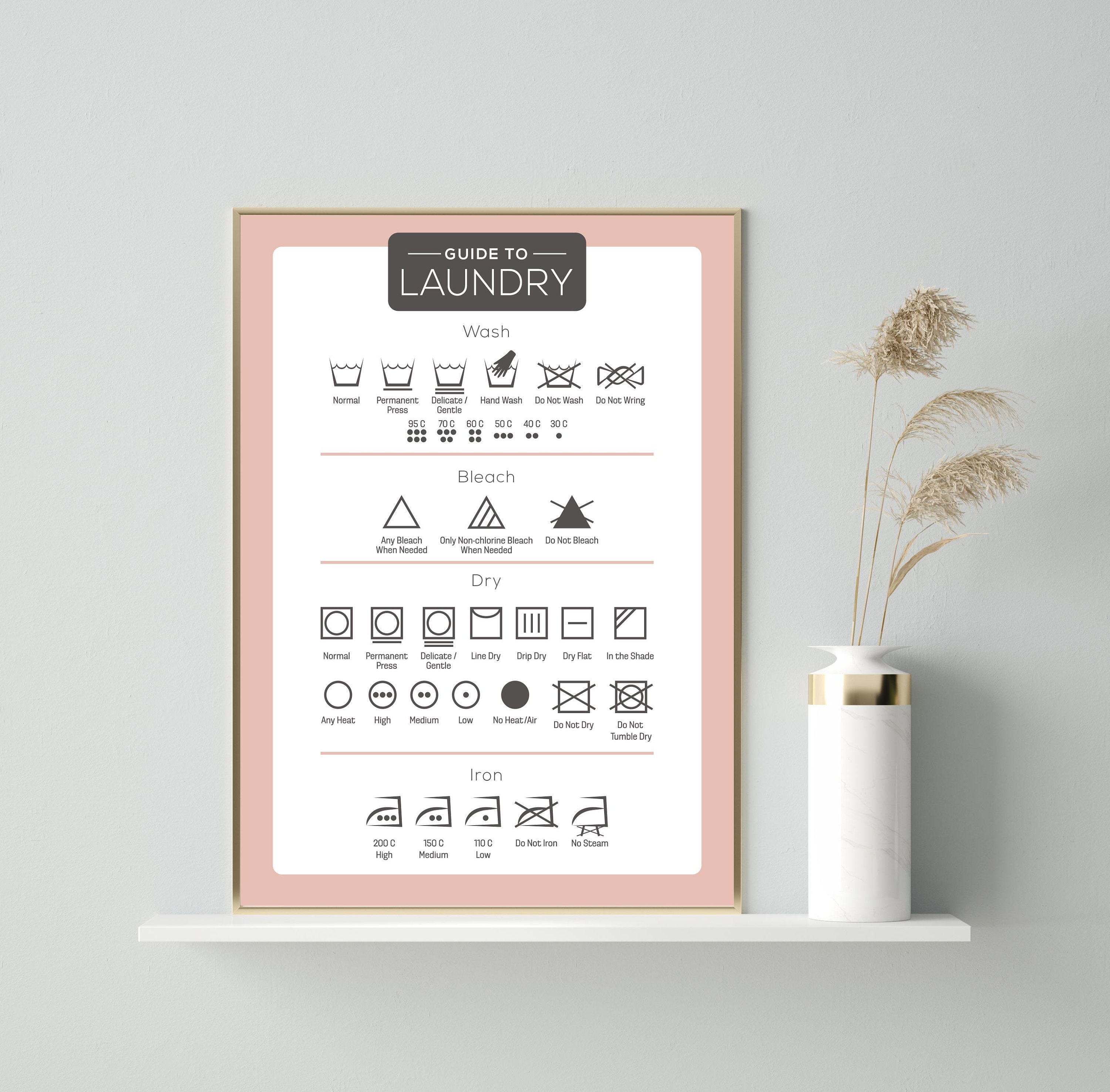 Laundry Print Laundry Room Print Laundry Guide Laundry - Etsy