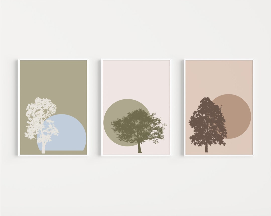 Tree Prints, Tree Wall Art Set, Set of Prints, Tree Wall Art, Wall Art ...