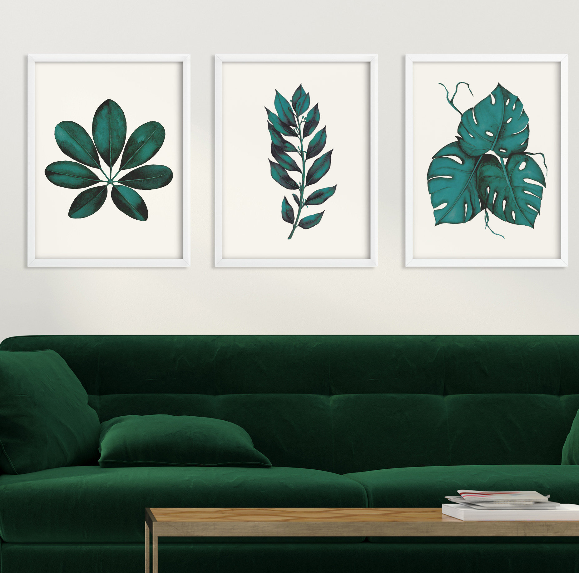 Set of Prints Botanical Print Set Green Prints Set of Green | Etsy